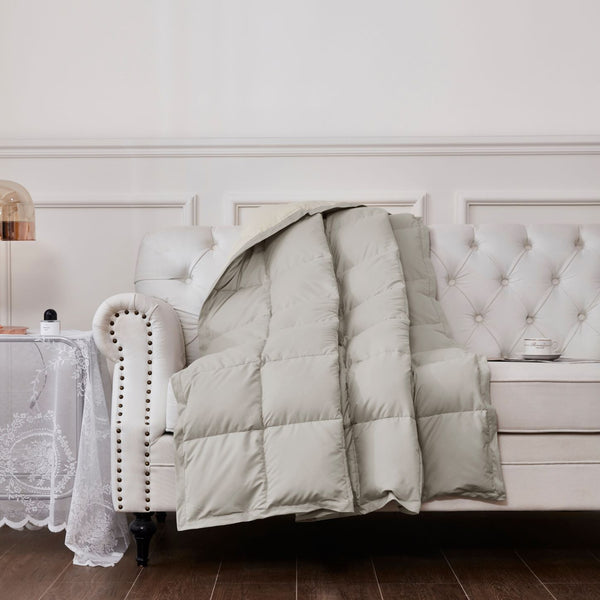 Down Throw - Bone/Taupe – Phoenix Down Shop